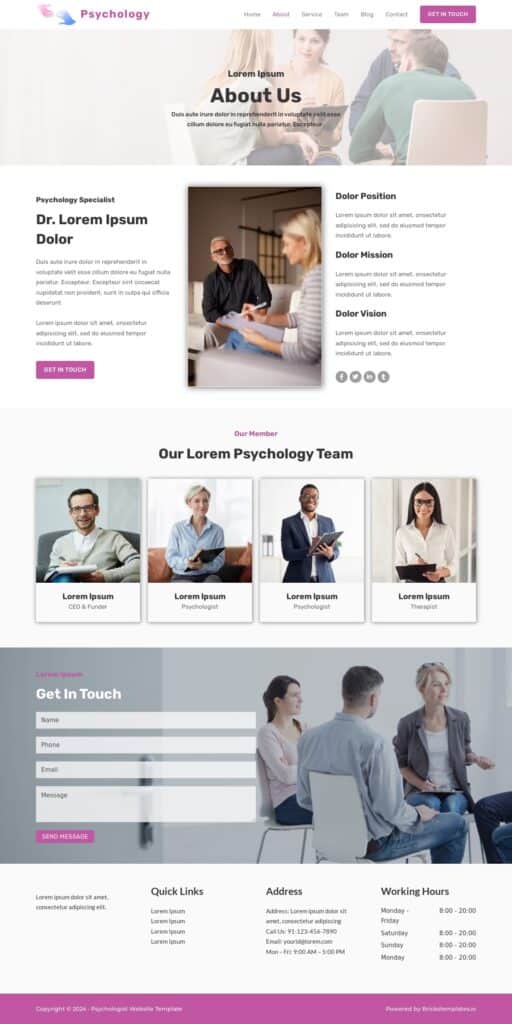 About – Psychologist Website Template